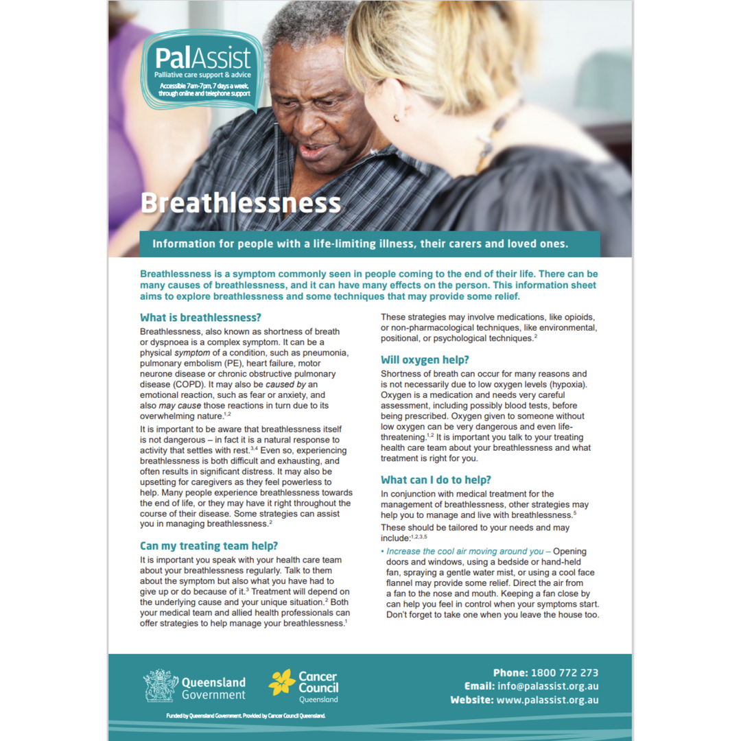 Breathlessness Factsheet (Hardcopy) – PalAssist