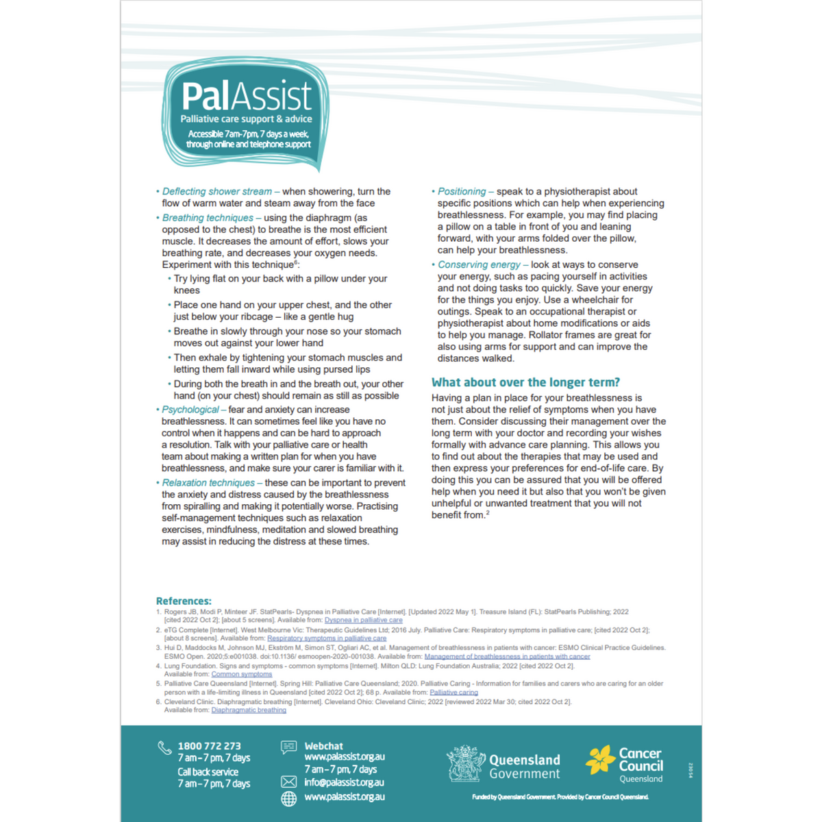 Breathlessness Factsheet (Hardcopy) – PalAssist
